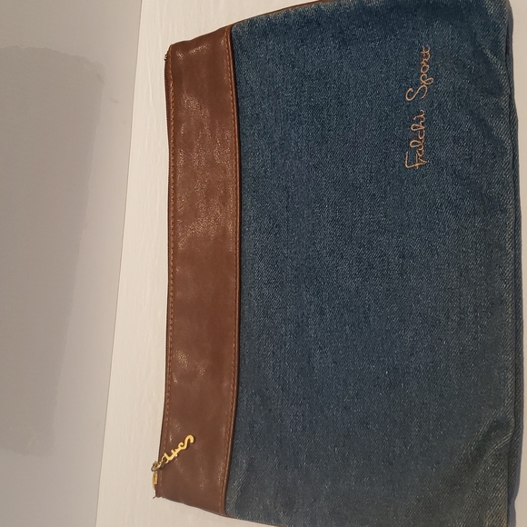 Carlos Falchi | Bags | Carlos Falchi Sport Denim Clutch Pouch | Poshmark